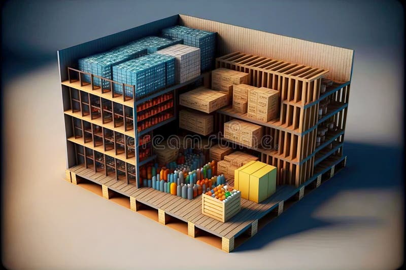 Efficient Storage of Goods in Warehouse Pallets Boxes and Wooden Racks ...
