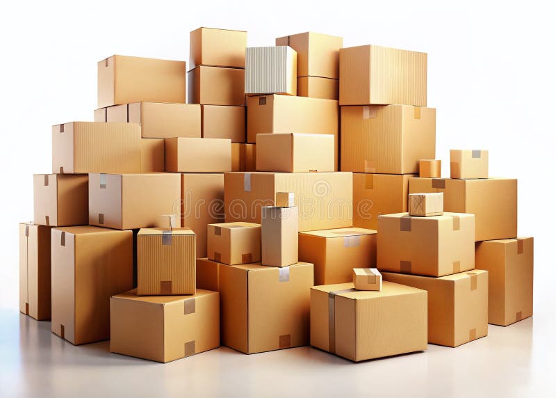 Efficient Storage Solutions Stacked Cardboard Boxes for Moving and ...
