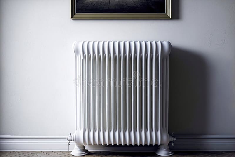 Efficient and Stylish Heating: White Radiator on Wall for Home Interior ...