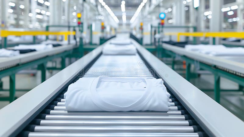 Efficient Textile Manufacturing Process in a Modern Factory Stock ...