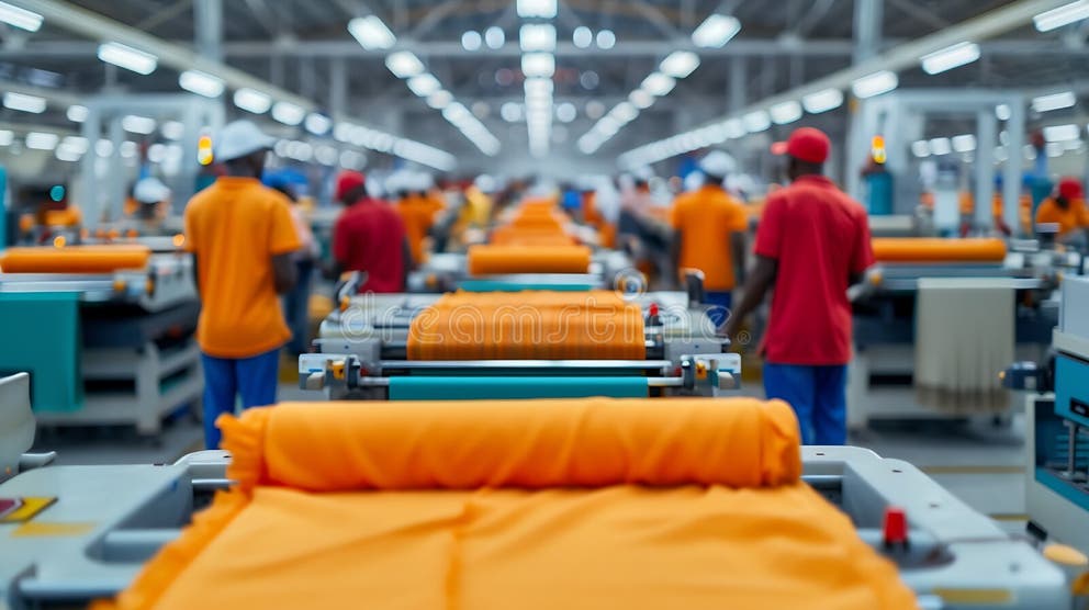 Efficient Textile Manufacturing Process in a Modern Factory Setting ...