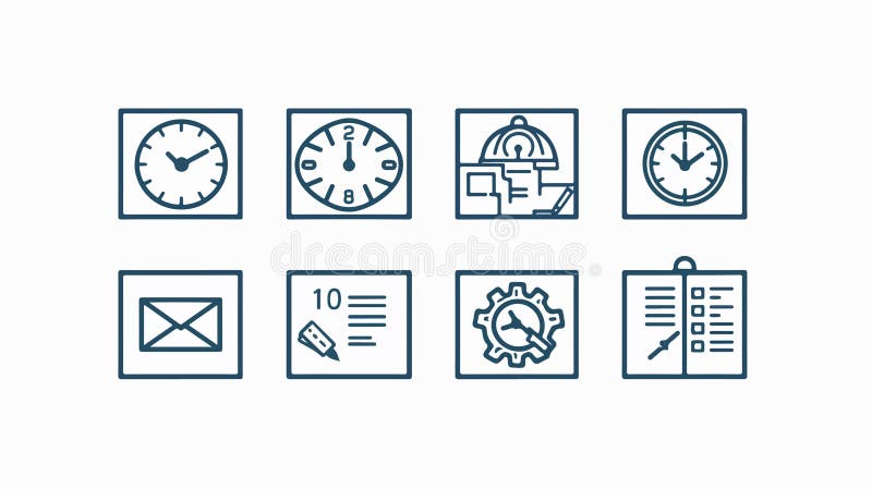 Efficient Time Management Icon Represents Assessment and Planning ...