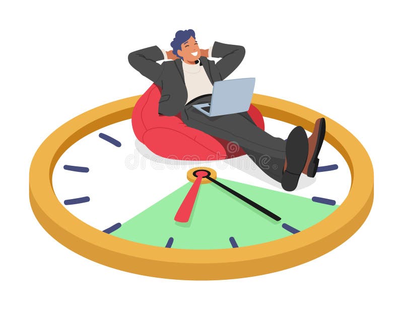 Efficient Time Management Vector Concept with Relaxed Man Lying on ...