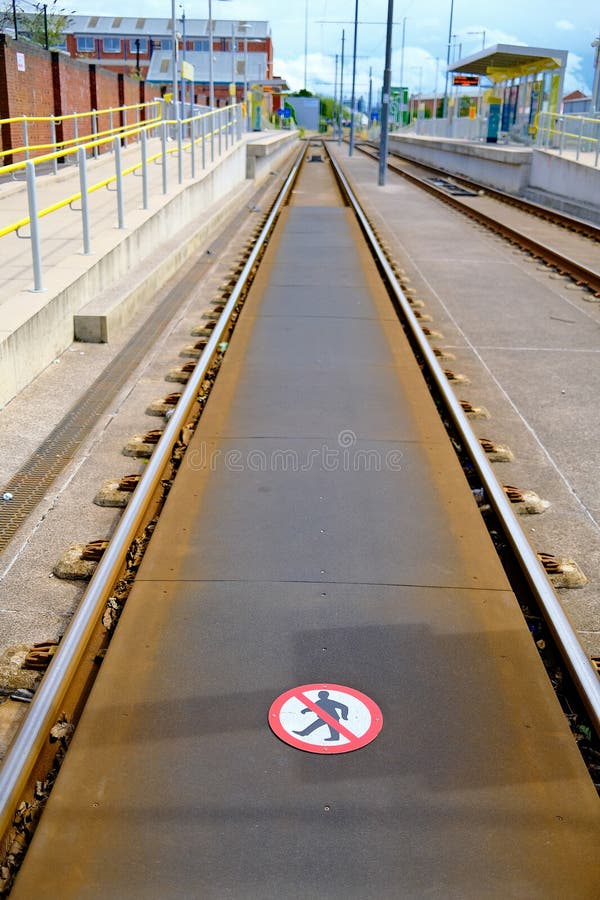 Efficient Transportation Hub with Rails and Tram at Trafford Park ...