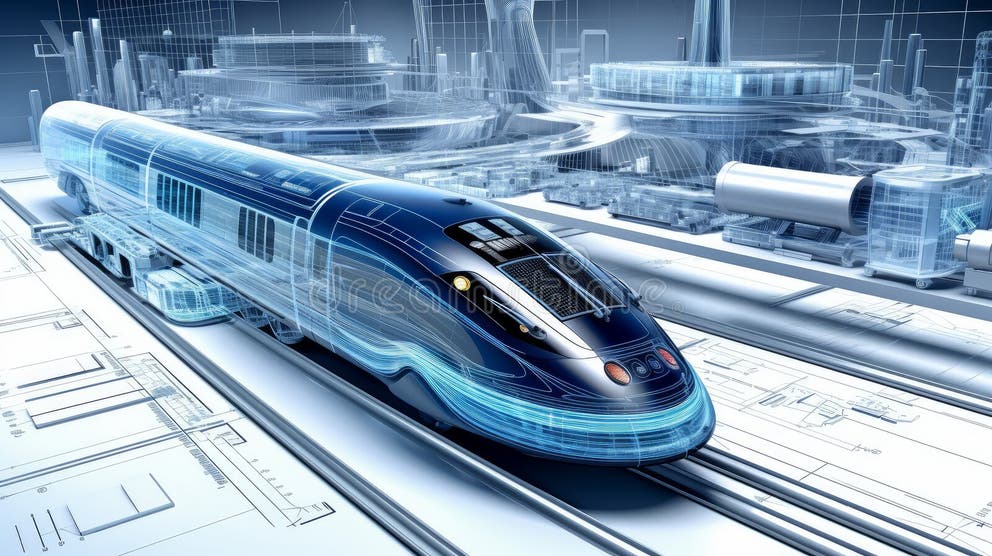 Efficient Transportation Systems Speed Train Stock Illustration ...