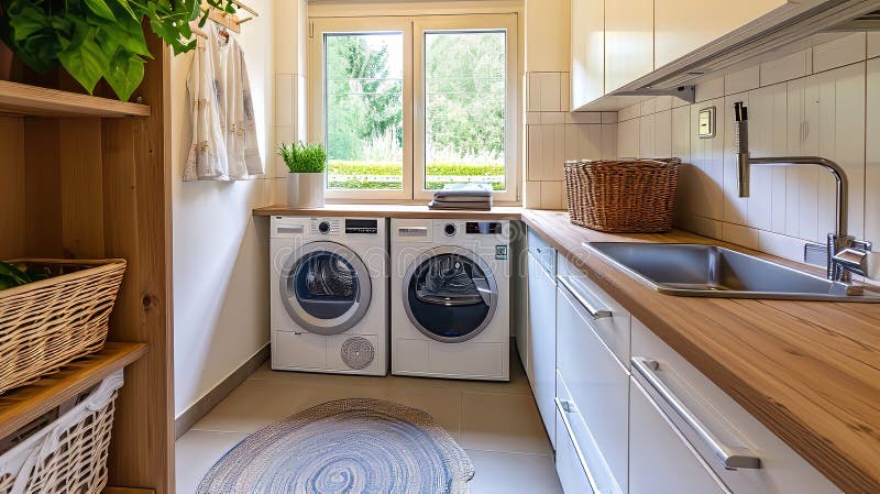 Efficient Utility Room Style Stock Illustration - Illustration of ...