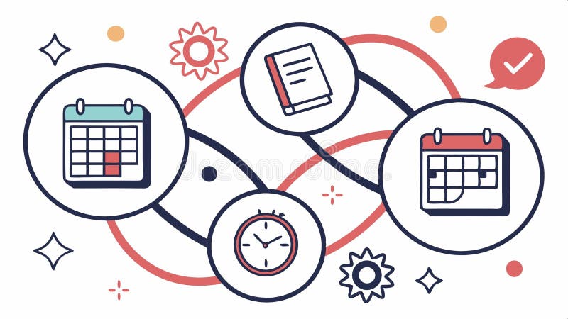 Calendar with Gear and Checklist Icons Vector Design Generative AI ...