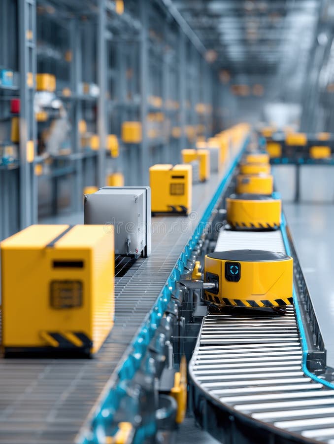 Automated Warehouse Robotics Efficient Package Handling System Stock ...