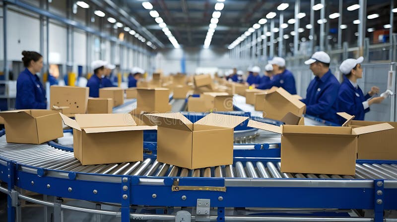 Efficient Warehouse Logistics with Automated Conveyor Belt and Package ...