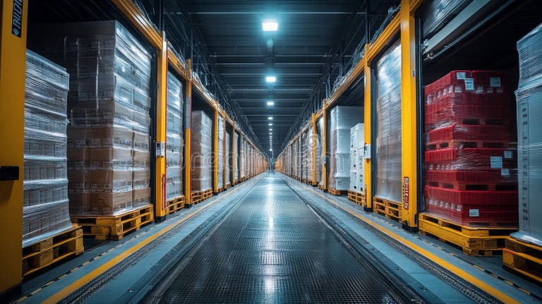 Efficient Warehouse Logistics Center with Organized Inventory and ...