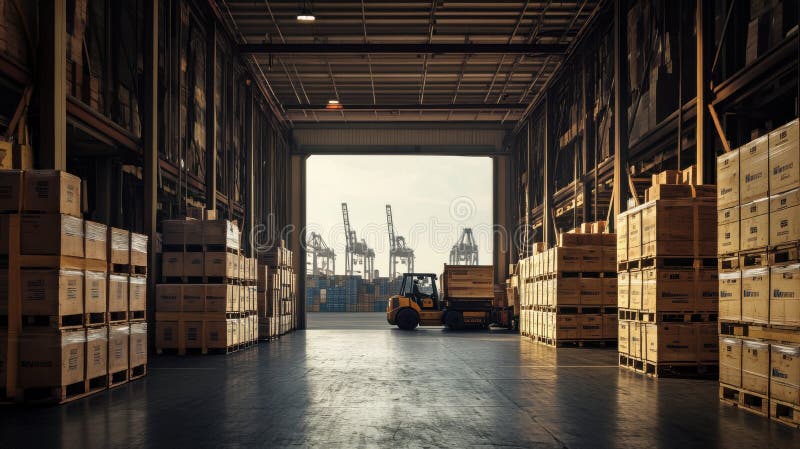 Efficient Warehouse Logistics and Shipping with Forklift in Industrial ...