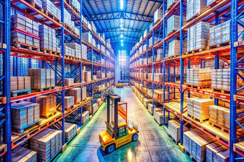 Efficient Warehouse Operations Aerial Perspective of a Logistics Hub ...