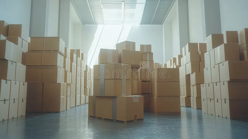 Efficient Warehouse Operations Aerial View of Urban Packing and Storage ...