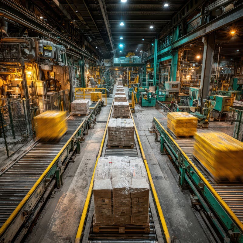 Efficient Warehouse Operations with Conveyor Belt System in Action ...