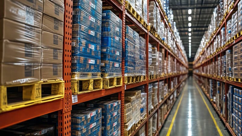 Efficient Warehouse Organization Stacked Boxes on Shelves for Optimal ...