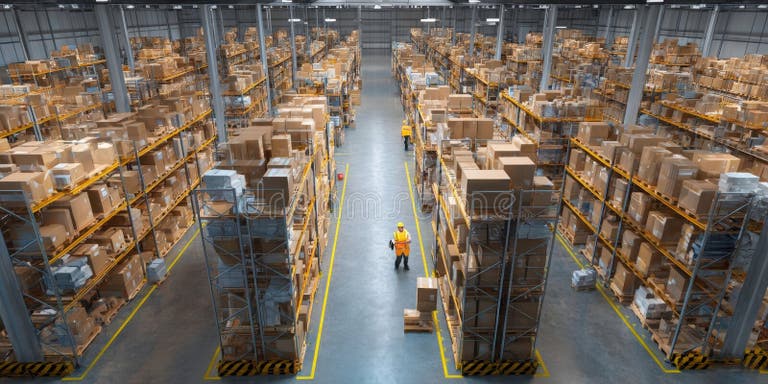 The Efficient Warehouse with Organized Shelves and Inventory Management ...