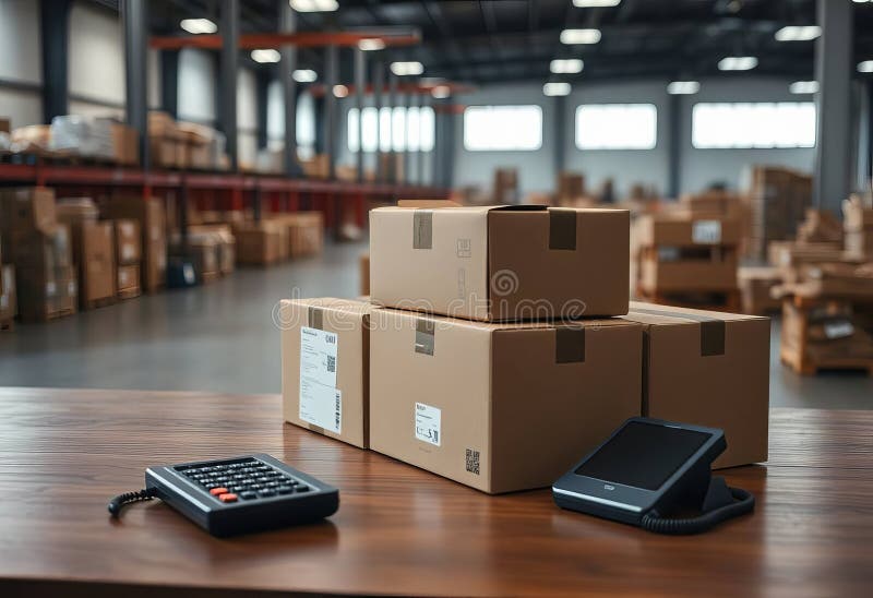 Efficient Warehouse Packaging Setup Stock Illustration - Illustration ...