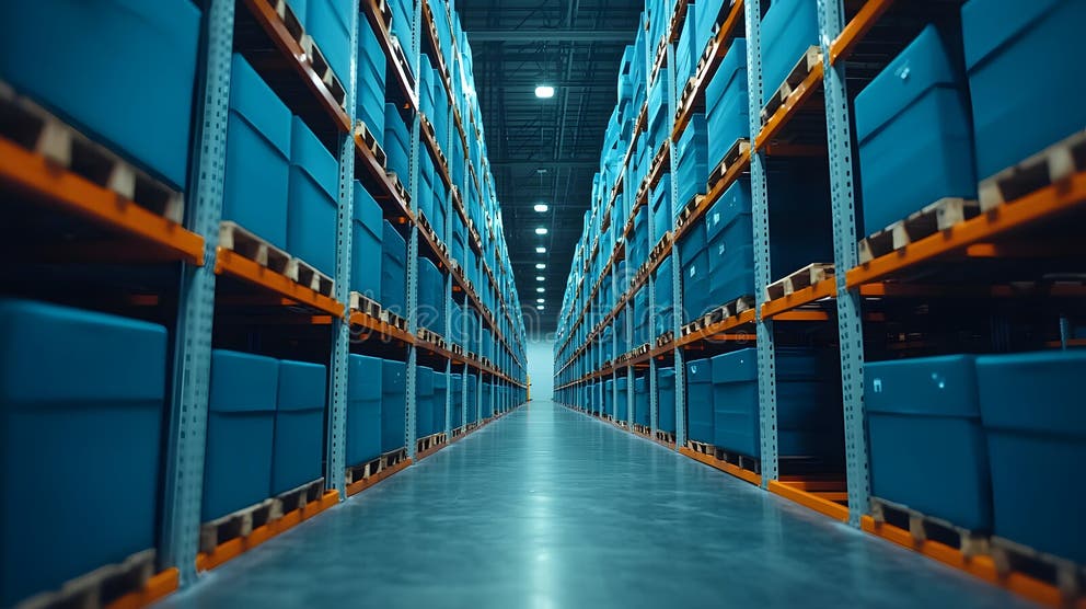 Efficient Warehouse Storage: a Glimpse into Organized Blue Container ...