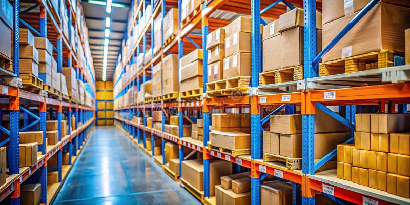 Efficient Warehouse Storage a Macro Look at Organized Boxes on Modern ...