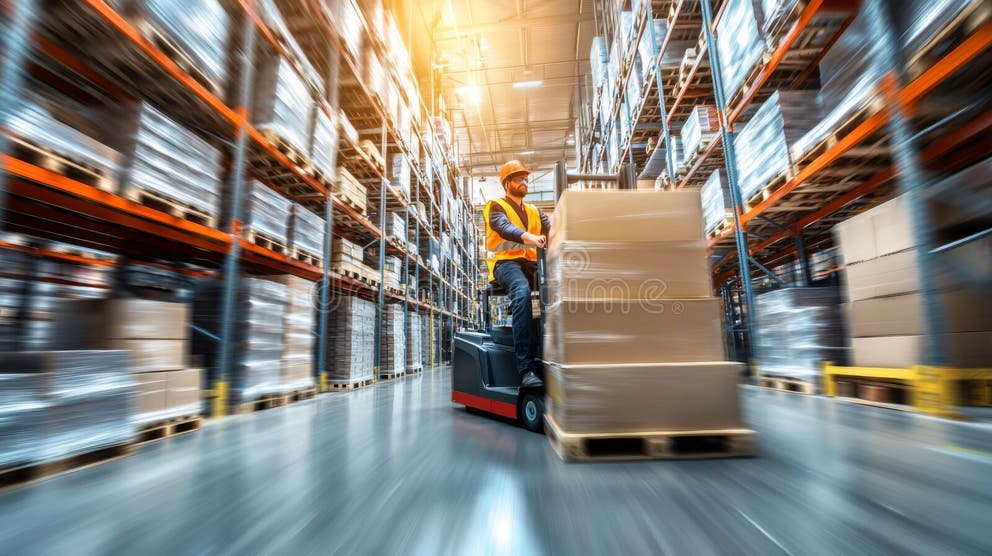 Efficient Warehouse Worker Navigating between Stacked Pallets during a ...