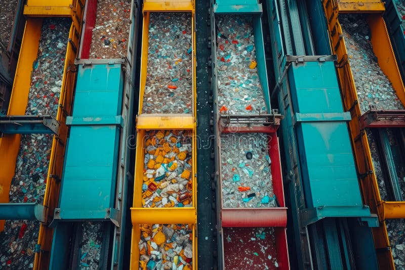 Efficient Waste Management Facility: Sorting for Recycling. Stock ...