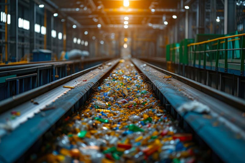 Efficient Waste Sorting Plant: Transforming Trash into Resources. Stock ...