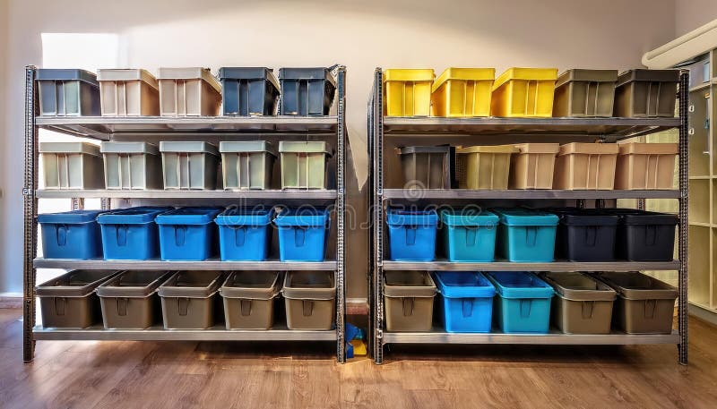 Efficient Waste Sorting Shelves Demonstrating Commitment Stock Image ...