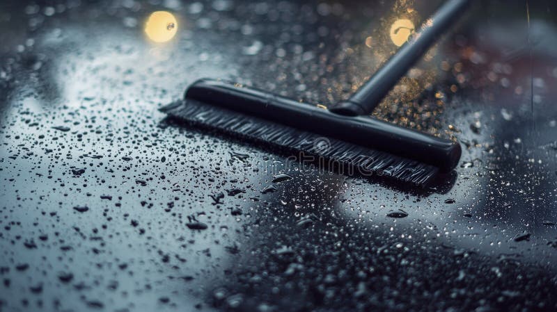 Efficient Window Cleaning Technique Urban Setting Product Close-up ...