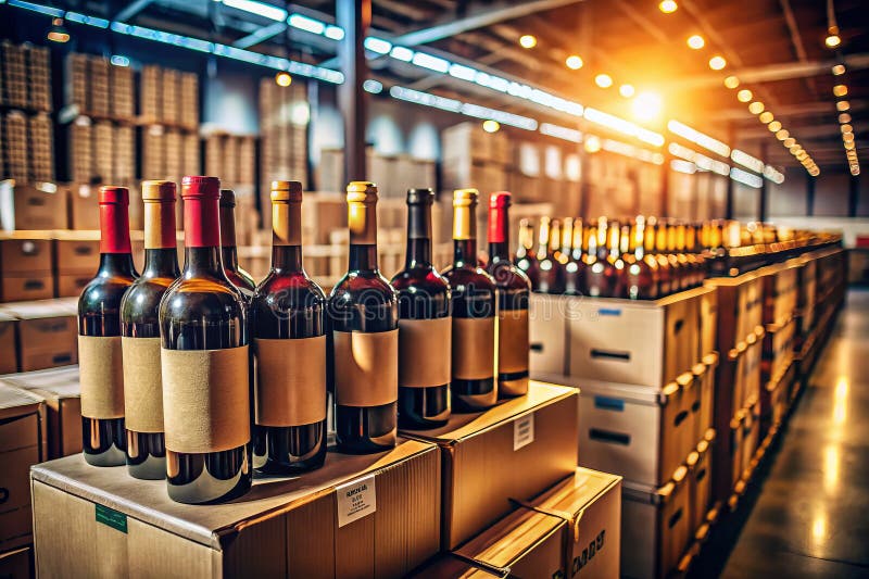 Efficient Wine Shipment Logistics Organized Wine Bottles in Cardboard ...