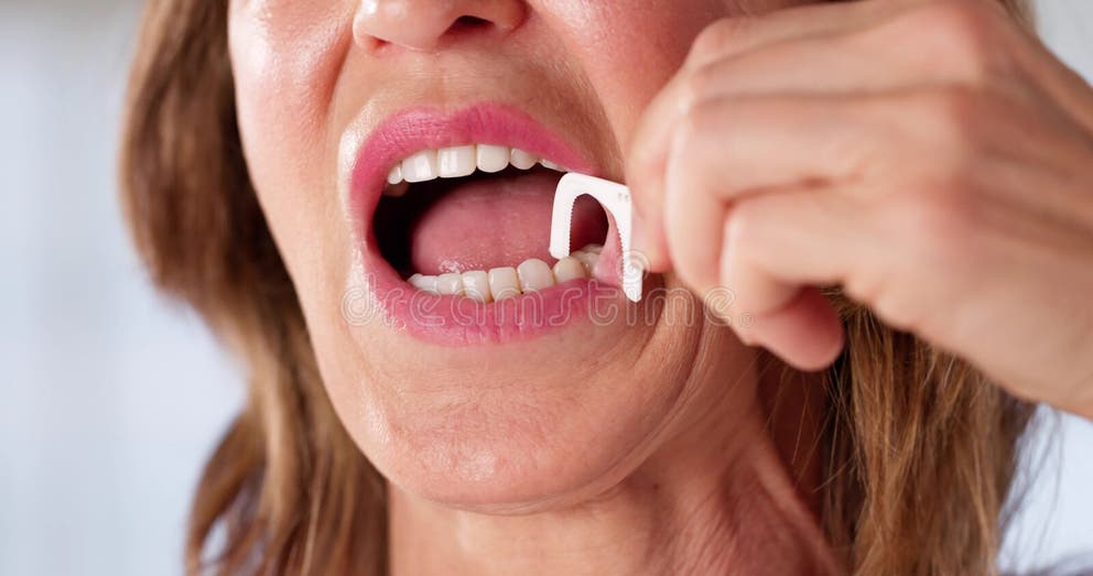 Efficient Woman Correctly Cleans Teeth Stock Photo - Image of cleaning ...