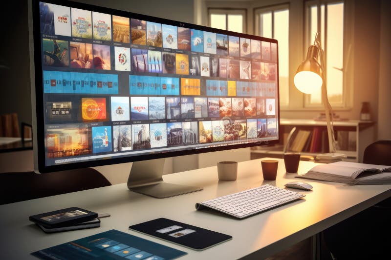 Efficient Work Environment: Multiple Screens with Various Work Projects ...