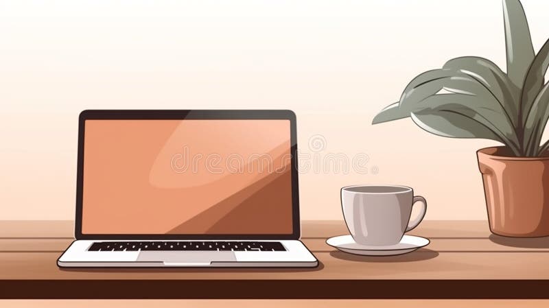 Efficient Work-from-Home Maximizing Productivity with a Laptop on Table ... Efficient Work-from-Home Maximizing Productivity with a Laptop on Table ...