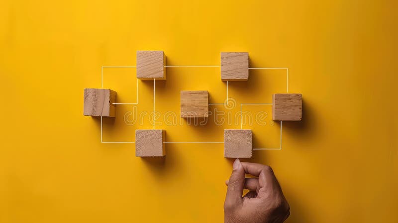 Efficient Workflow: Hand Holding Wooden Cube Blocks for Process ...