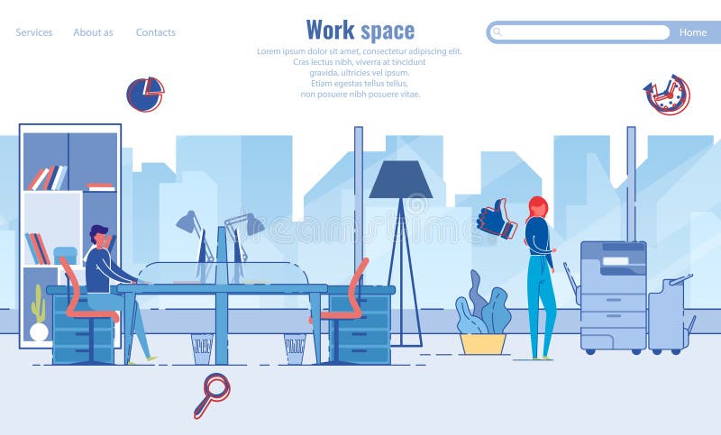 Efficient Workspace Organization and Environment. Stock Vector ...