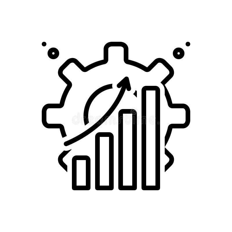 Black Line Icon for Efficiently, Capacity and Graph Stock Vector ...