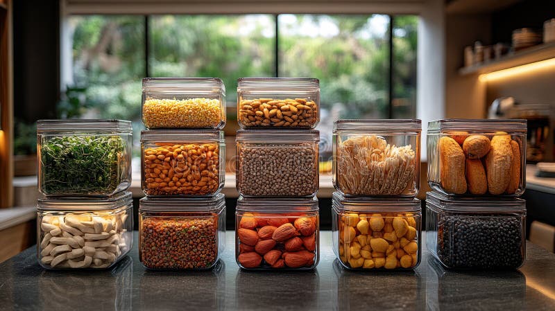 Efficiently Organized Home Pantry with Clear Labeled Containers for ...