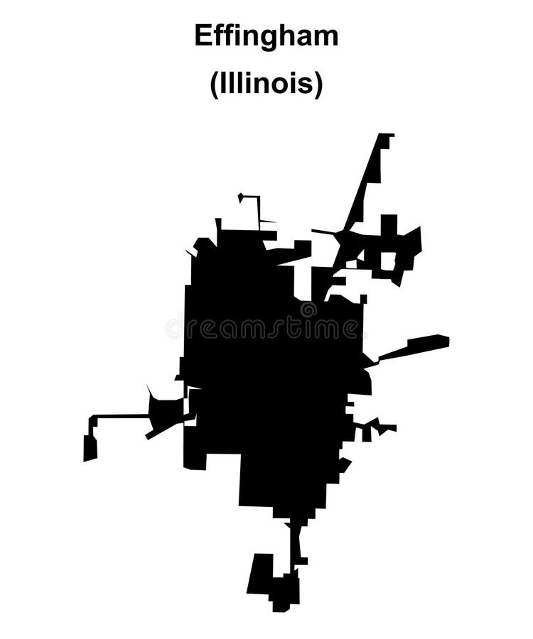 Effingham outline map stock vector. Illustration of area - 357275684