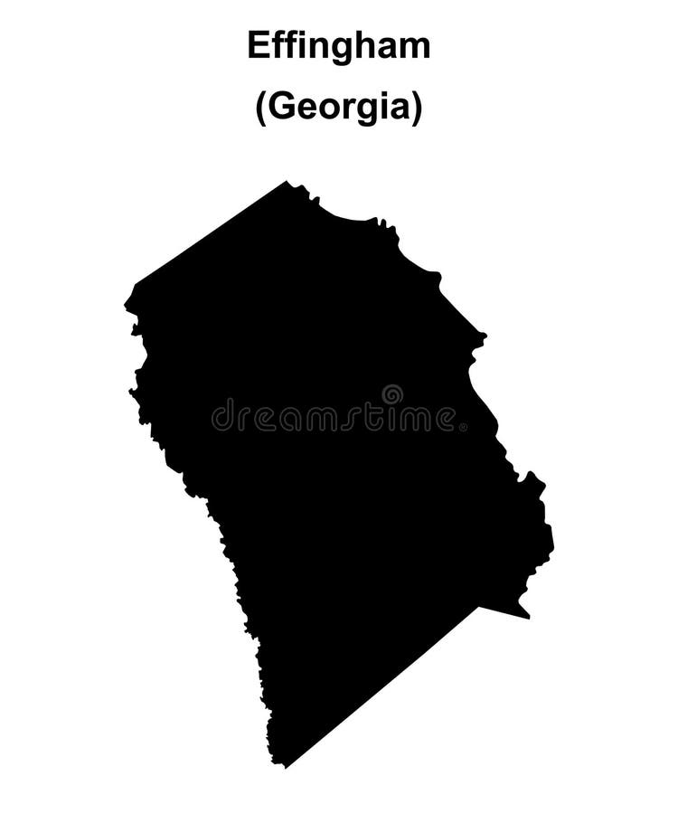 Effingham outline map stock vector. Illustration of boundary - 357891756