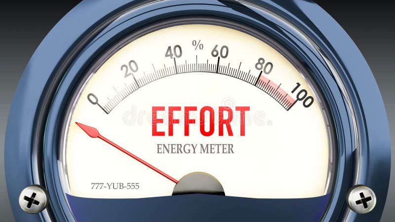 Effort and Energy Meter that Hits less Than Zero, Very Low Level of ...