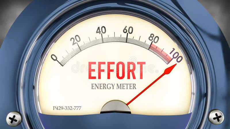 Effort and Energy Meter that is Hitting a Full Scale, Showing a Very ...