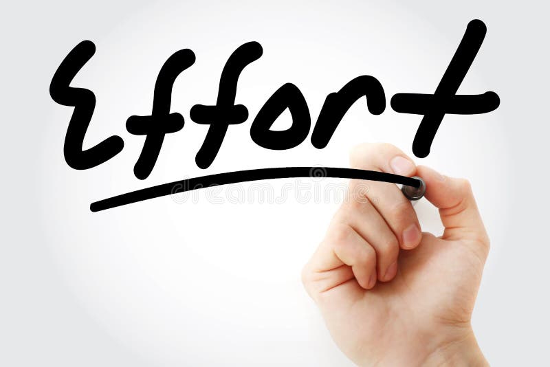 EFFORT Text on a White Stickers. Chart or Mechanism Concept Stock Photo ...