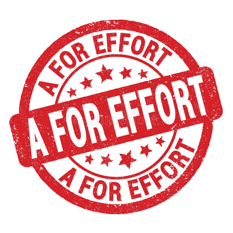 A for EFFORT Text Written on Red Round Stamp Sign Stock Illustration ...