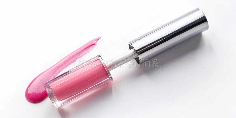 Effortless Elegance a CloseUp Look at a Delicate Pink Lip Gloss with a ...