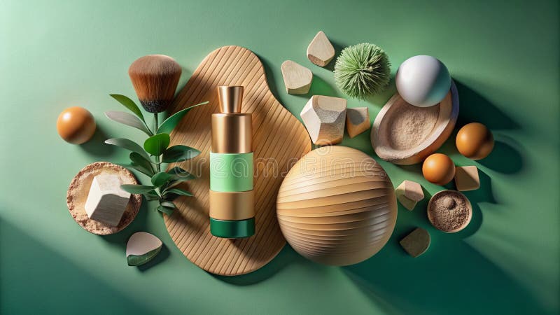 Effortless Elegance a Stylish Flat Lay Featuring a Minimalist Kabuki ...