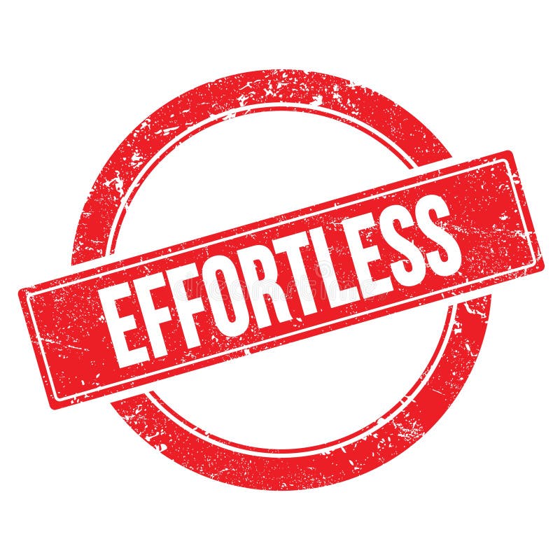 EFFORTLESS Text on Red Grungy Round Stamp Stock Illustration ...