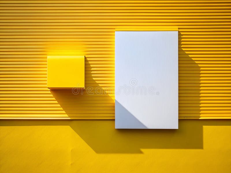 Effortless Yellow Background with Blank White Paper a Versatile Mockup ...