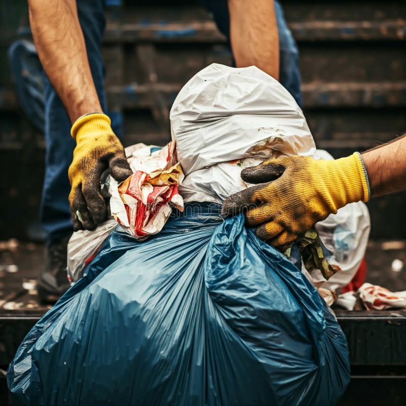 Efforts in Waste Management: Hands at Work Stock Illustration ...