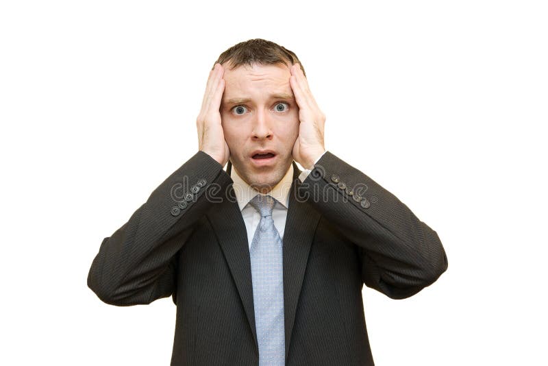 Effrayé image stock. Image du masculin, homme, fond, gens - 12247357