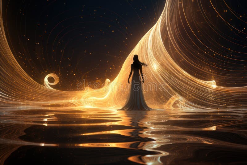 Effulgent Light Colorful Wave. Generate Ai Stock Illustration ...