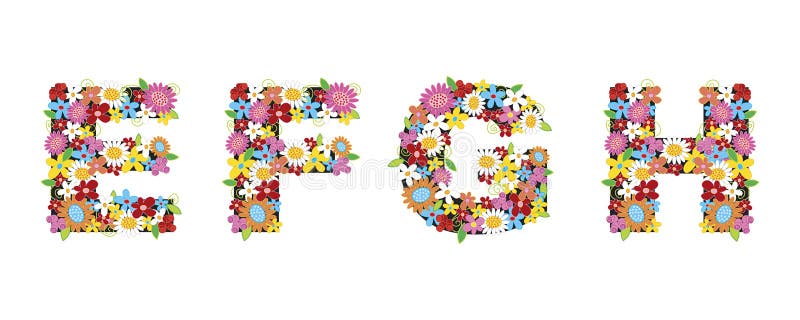 Spring Flowers Alphabet stock vector. Illustration of letters - 30504539